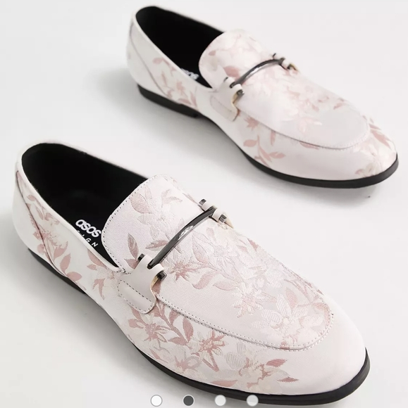ASOS | Shoes | Asos Mens Pink Floral Dress Shoe Loafer Slipons Nwot ...